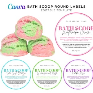 Bath Scoops Labels, Ice Cream Bubble Scoops Labels, Bubble Bath Melts ...
