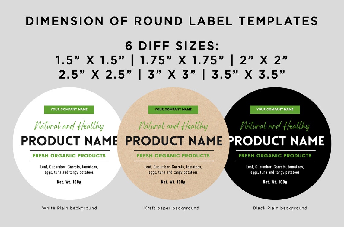 Organic Product Labels, Food Round Labels, Fresh Organic Labels ...
