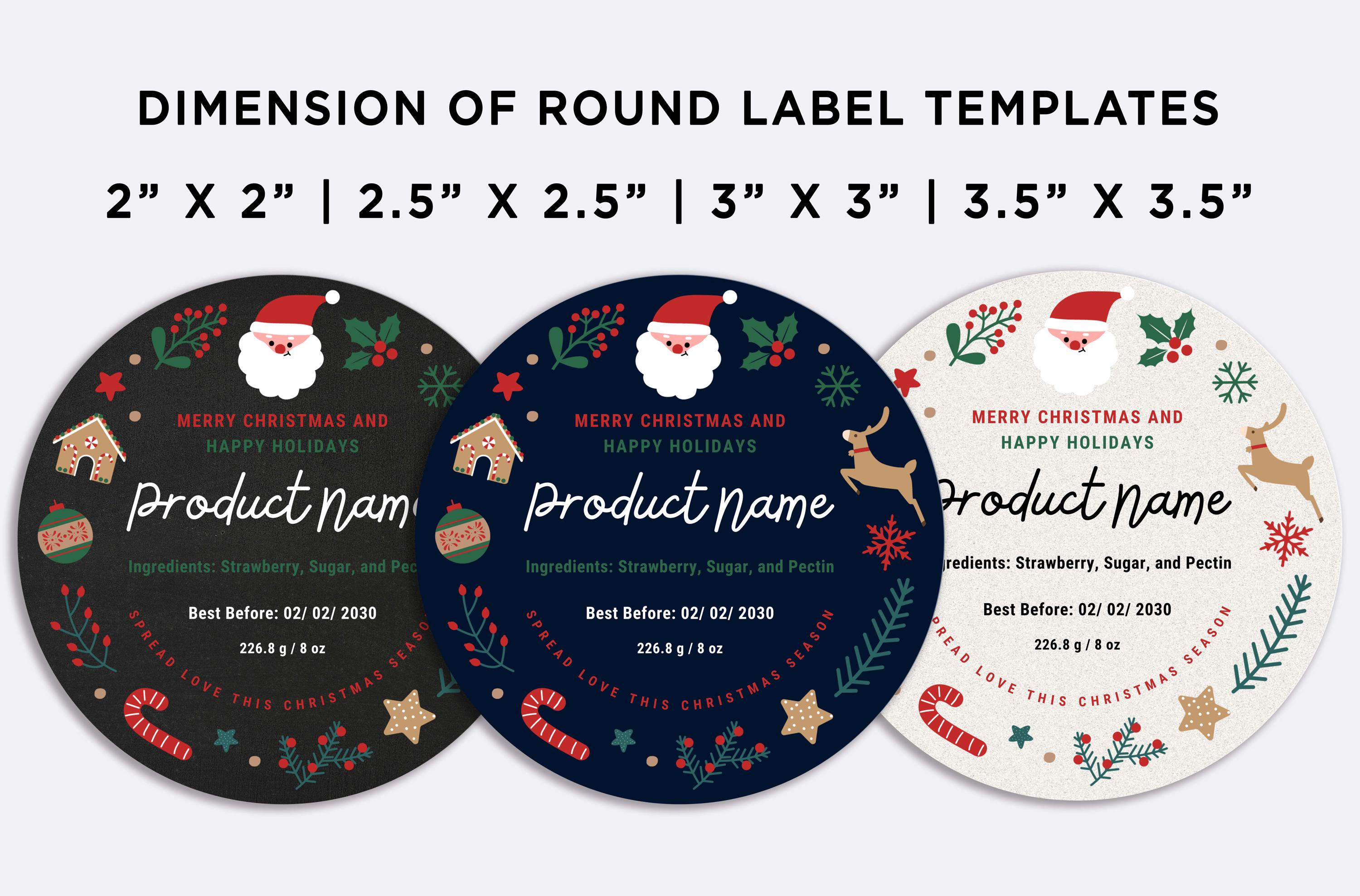 Christmas Round Labels, Christmas Round Tags, Holiday Canning Tags ...