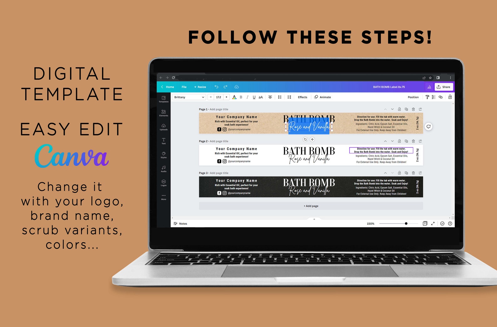 Printable Bath Bombs Design Label Bath Bomb Belly Band Label - Etsy