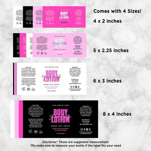 Body Lotion Label, Body Lotion Design, Lotion Label Template, Handmade ...