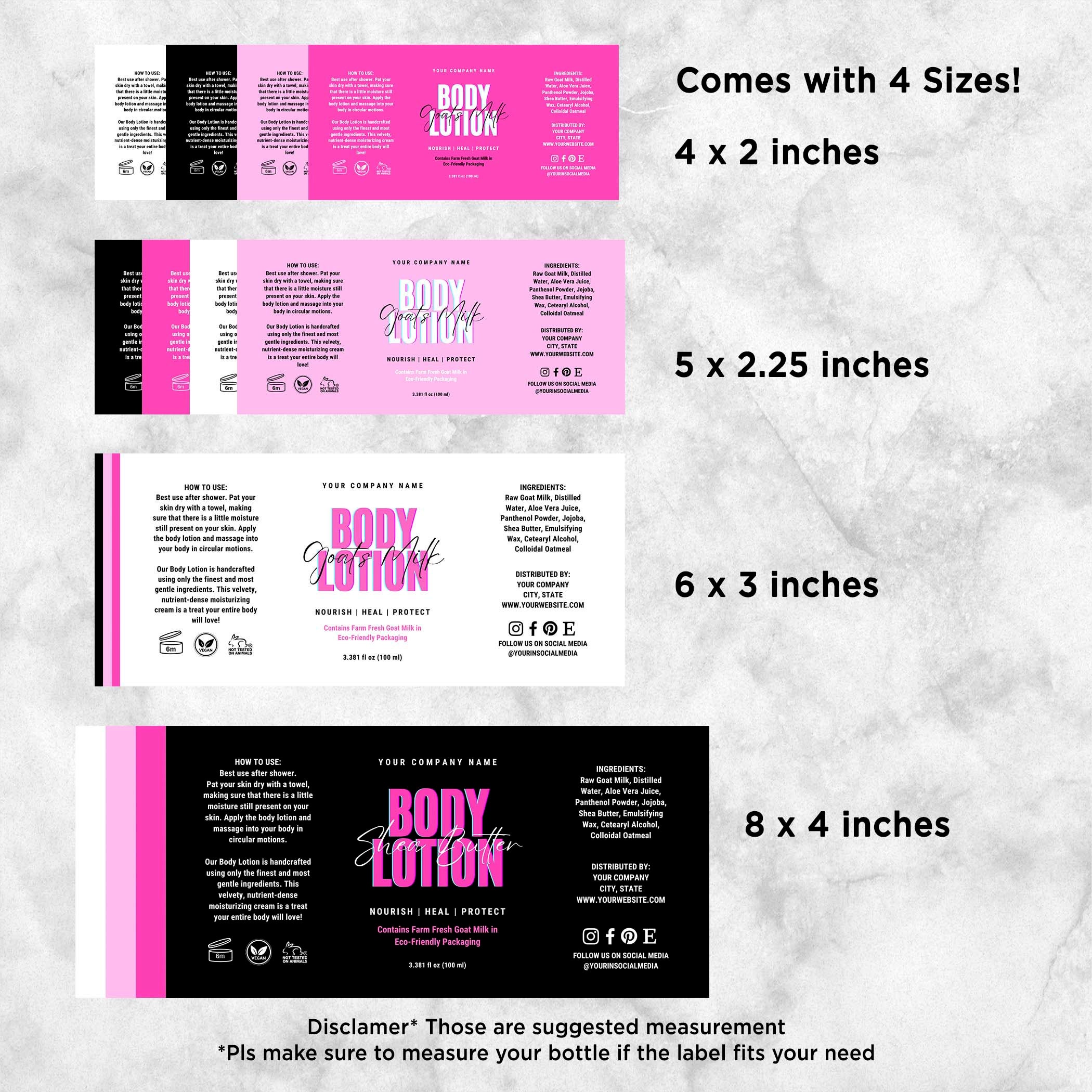 Body Lotion Label, Body Lotion Design, Lotion Label Template, Handmade ...