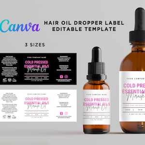 Printable Dropper Oil Label, Essential Oil Label, Cold Pressed Oil ...