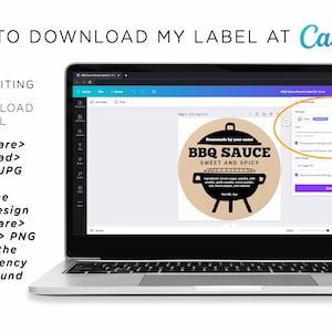 Printable BBQ Sauce Round Label, Bbq Sauce Square Label, Editable ...