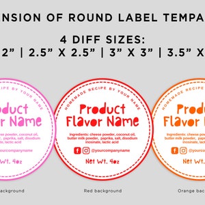 Printable Product Round Label, Popcorn Labels, Food Circle Label ...