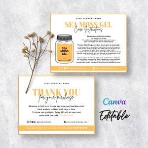 Sea Moss Gel Care Card, Sea Moss Gel, Sea Moss Jar, Sea Moss Package ...