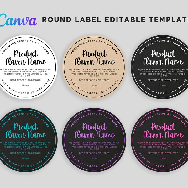 2 Round Jelly Label Template Etsy