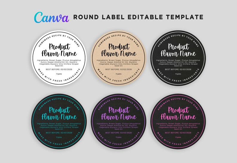 Editable Round Label for Canning Jar Round Labels for Jams - Etsy