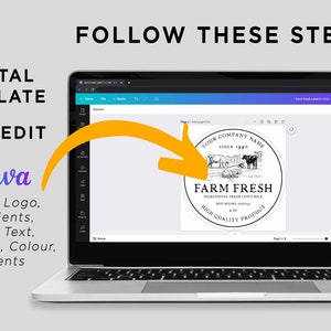 Farm Fresh Labels, Farm Template, Cow Printables, Farm Labels, Fresh ...