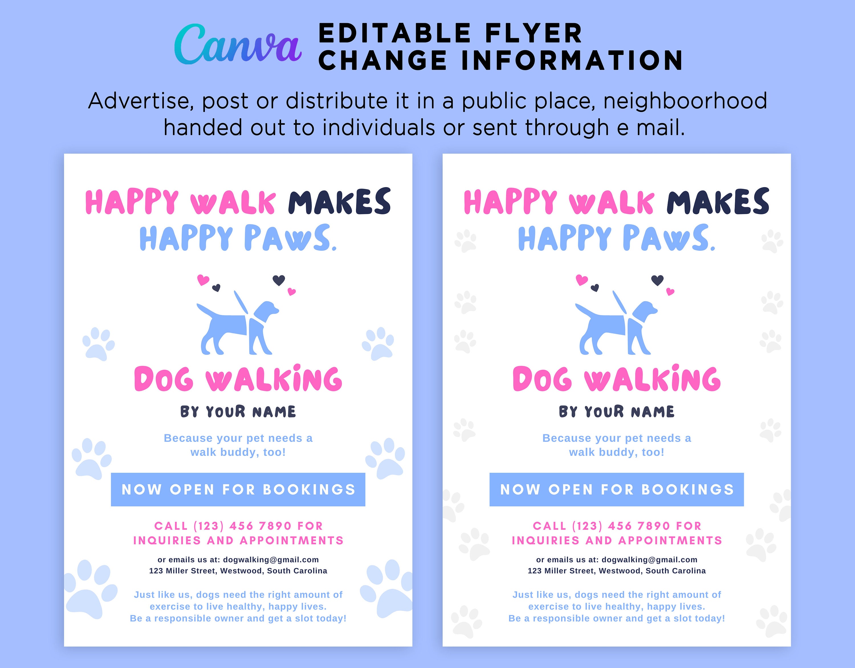 Dog Walking Flyers For Kids