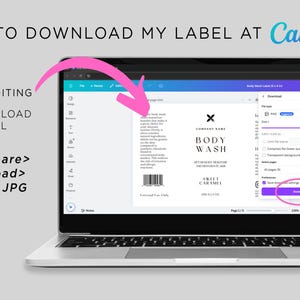 Body Wash Label Template: Editable Skincare Dispenser Design (canva) - Etsy