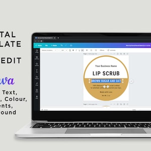 Printable Lip Scrub Labels, Lip Balm Product Round Label, Lip Balm Jars ...