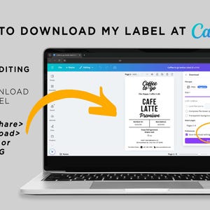 Coffee Bottle Labels, Iced Coffee Labels, Cafe Latte Labels, Cold Brew ...