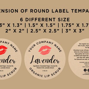 Lip Scrub Round Label, Lip Scrub Design, Cosmetic Lip Product, Lip ...