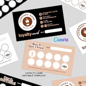 Loyalty Card for Coffee Business, Reward Card for Coffee Shop, Cafe ...