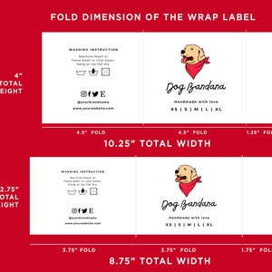 Printable Dog Bandana Label Template DIY Pet Bandana Hang - Etsy