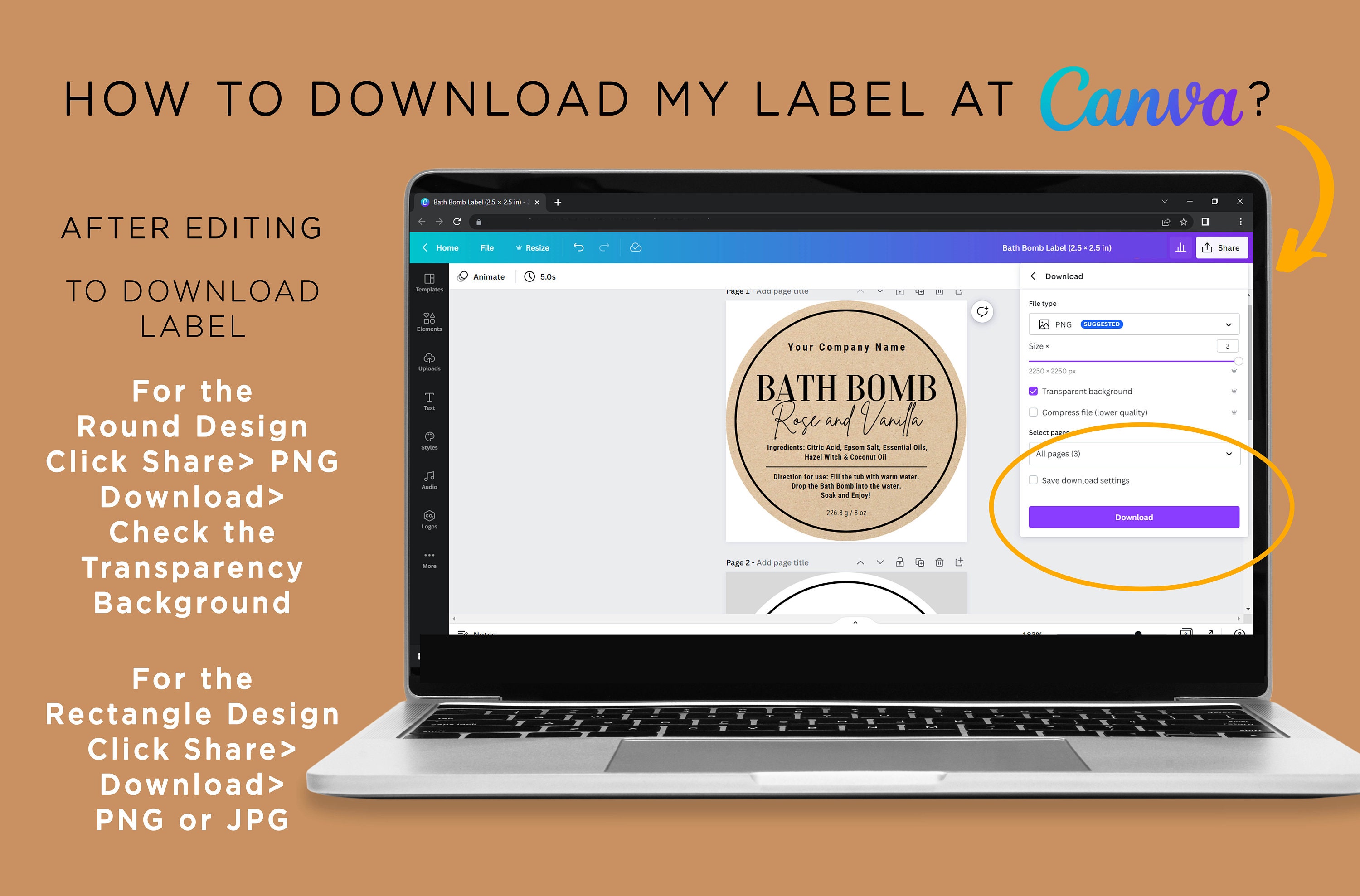 Printable Bath Bombs Design Label, Bath Bomb Belly Band Label, Bath ...