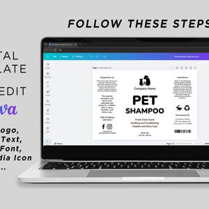 Editable Pet Shampoo Label Template: DIY Dog & Cat Grooming (canva ...