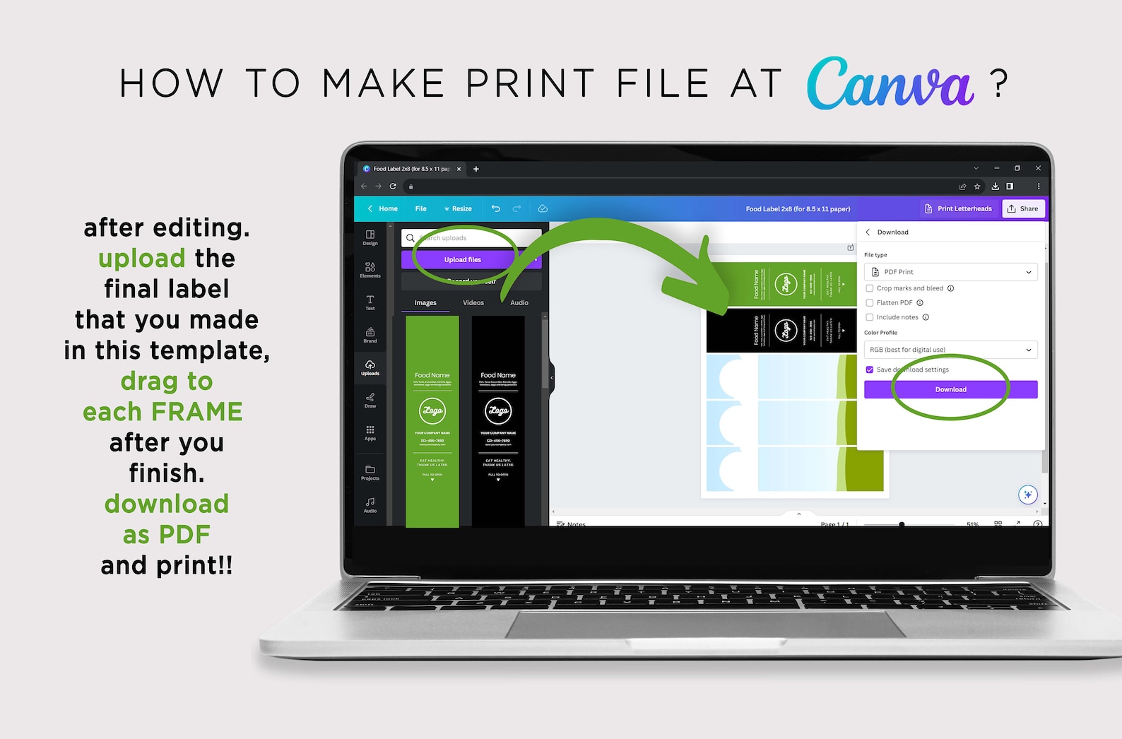 Food Labels, Food Packaging Labels, Food Container Labels, Fresh Salad ...