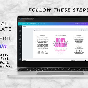 Body Lotion Label, Body Lotion Design, Lotion Label Template, Handmade ...