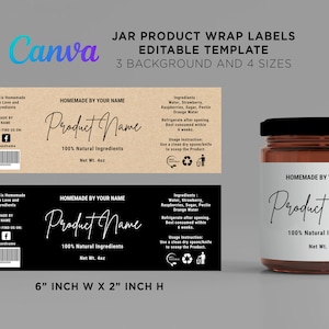 Printable Jar Wrap Around Labels, Mason Jar Labels, Container Jar ...