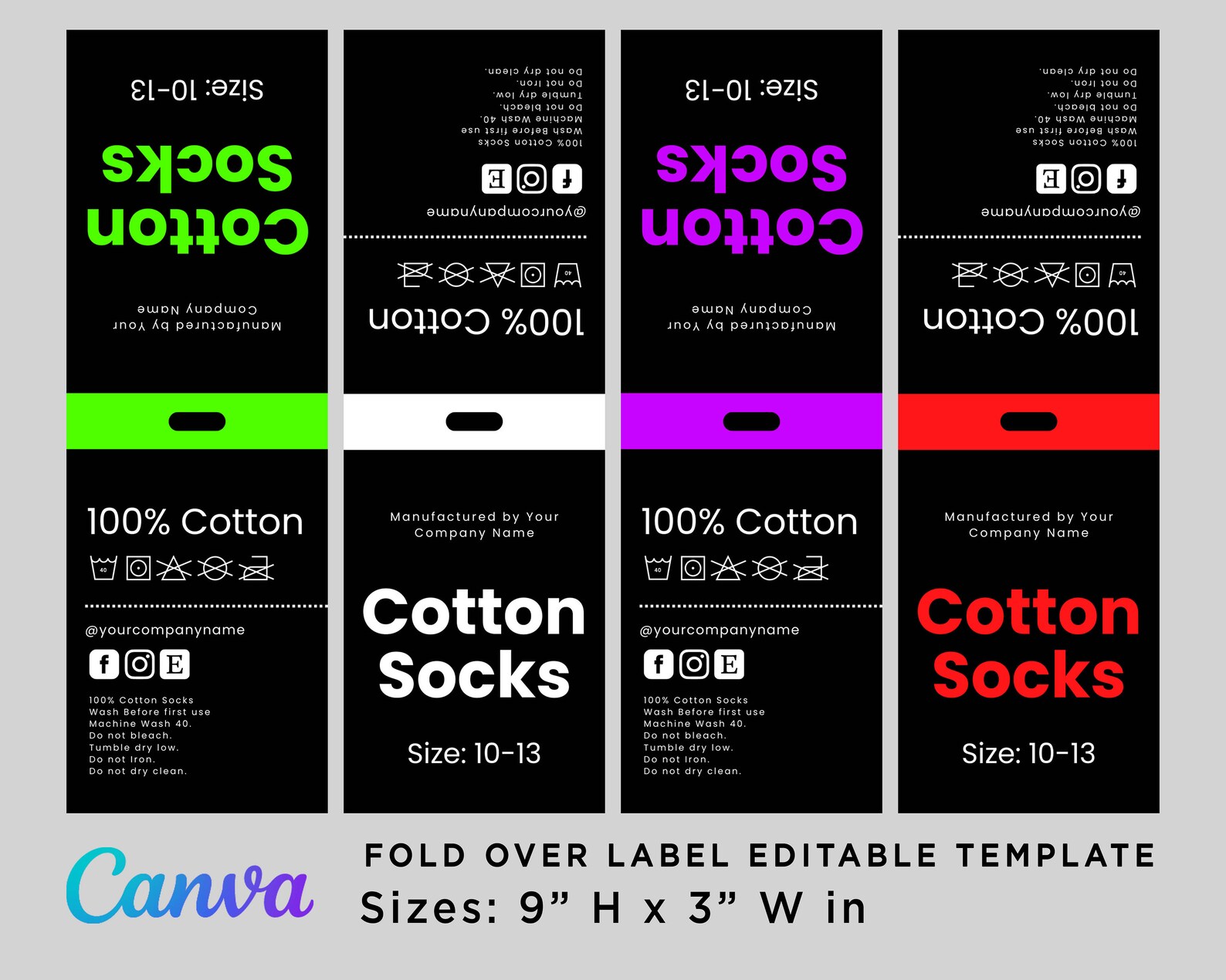 Socks Label Template, Personalized Socks, Printable Socks Label, Socks ...