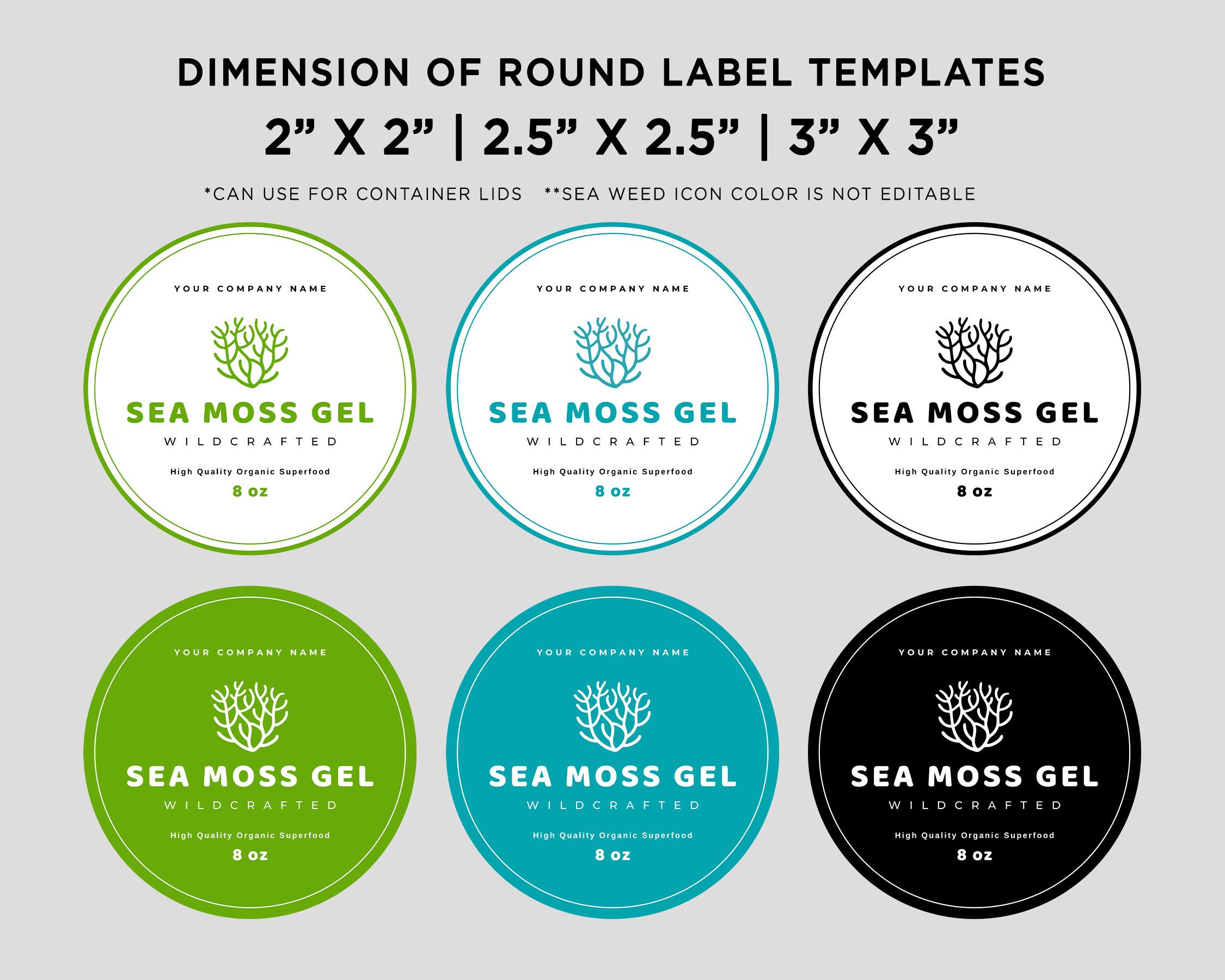Sea Moss Label, Seamoss Labels, Sea Moss Gel Label, Sea Moss Labels ...