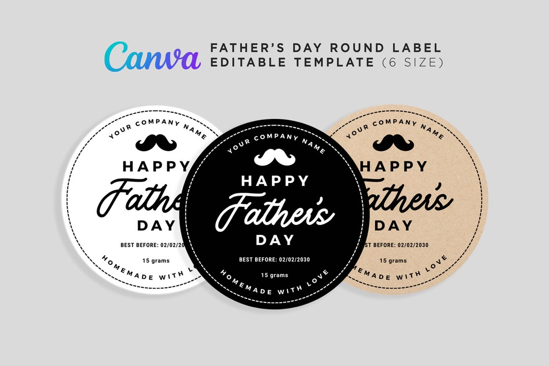 Printable Round Labels, Fathers Day Label, Father's Day Gift Sticker ...
