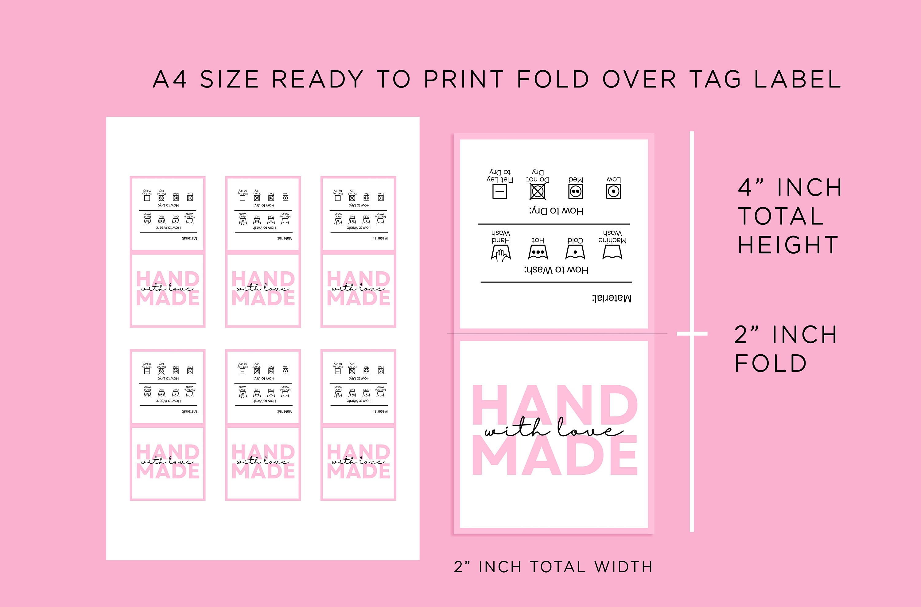 Instant Download Ready to Print A4 Handmade Care Card Labels - Etsy