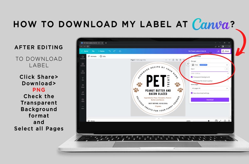 Printable Pet Treats Label Dog Treats Packaging Label Dog - Etsy