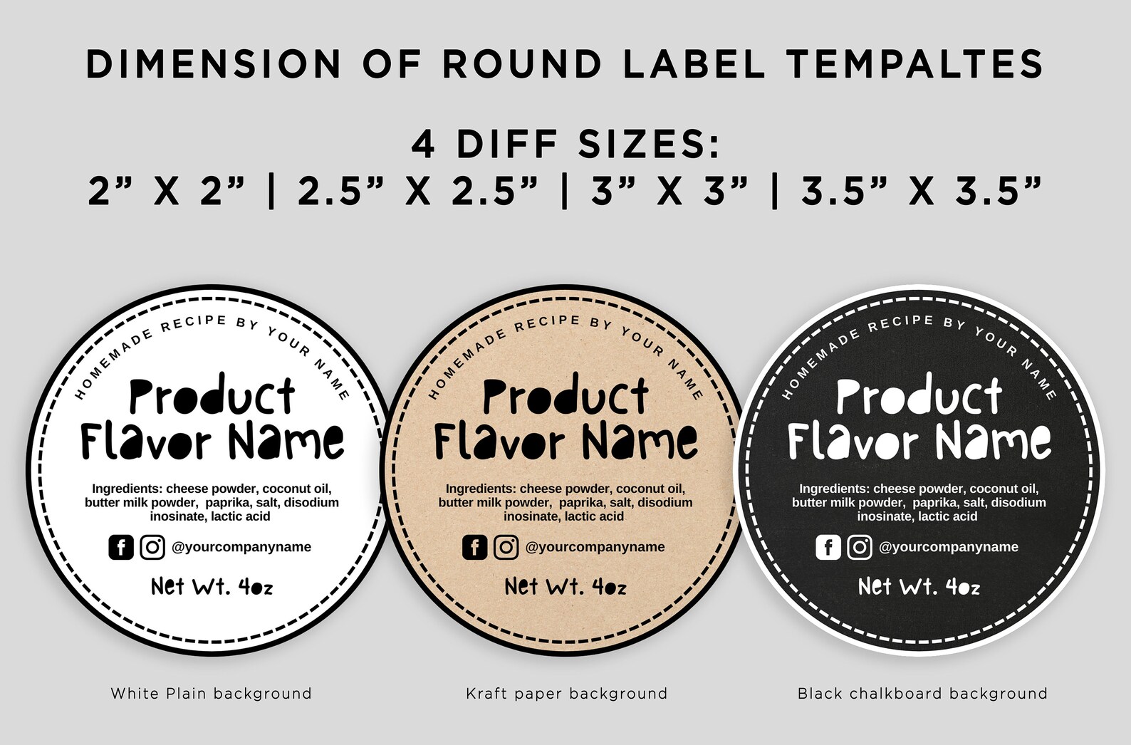 Printable Product Round Label Popcorn Labels Food Circle - Etsy