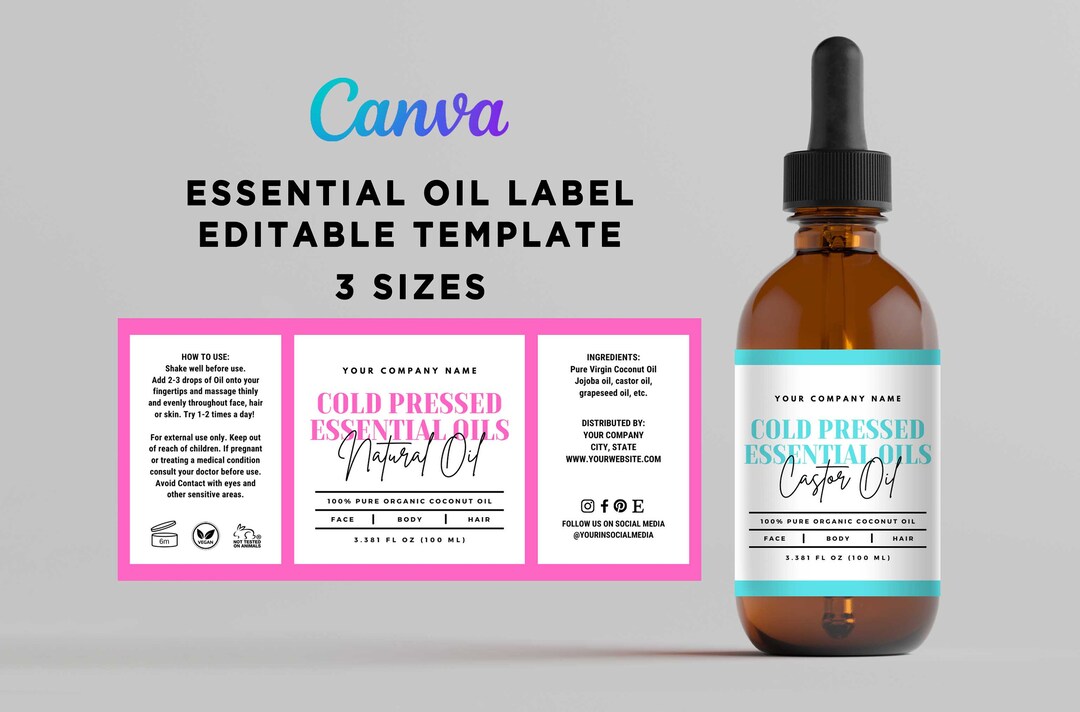 Bottle Dropper Oil Label Designs Essential Oil Labels Cold - Etsy