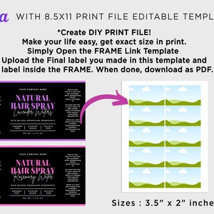 Hair Spray Label Template, Hair Spray Bottle Design, Hair Curl Spray ...