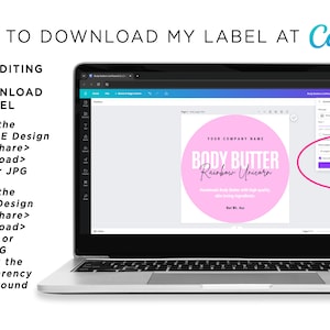 Body Butter Wrap Labels, Whipped Body Butter Labels, Whipped Body ...