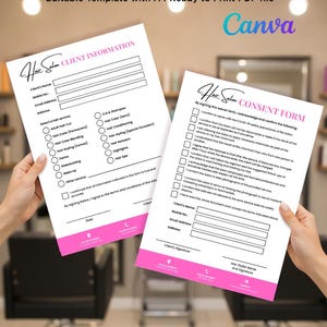 Printable Hair Salon Consent Form, Hair Salon Service Form, Hair Salon ...