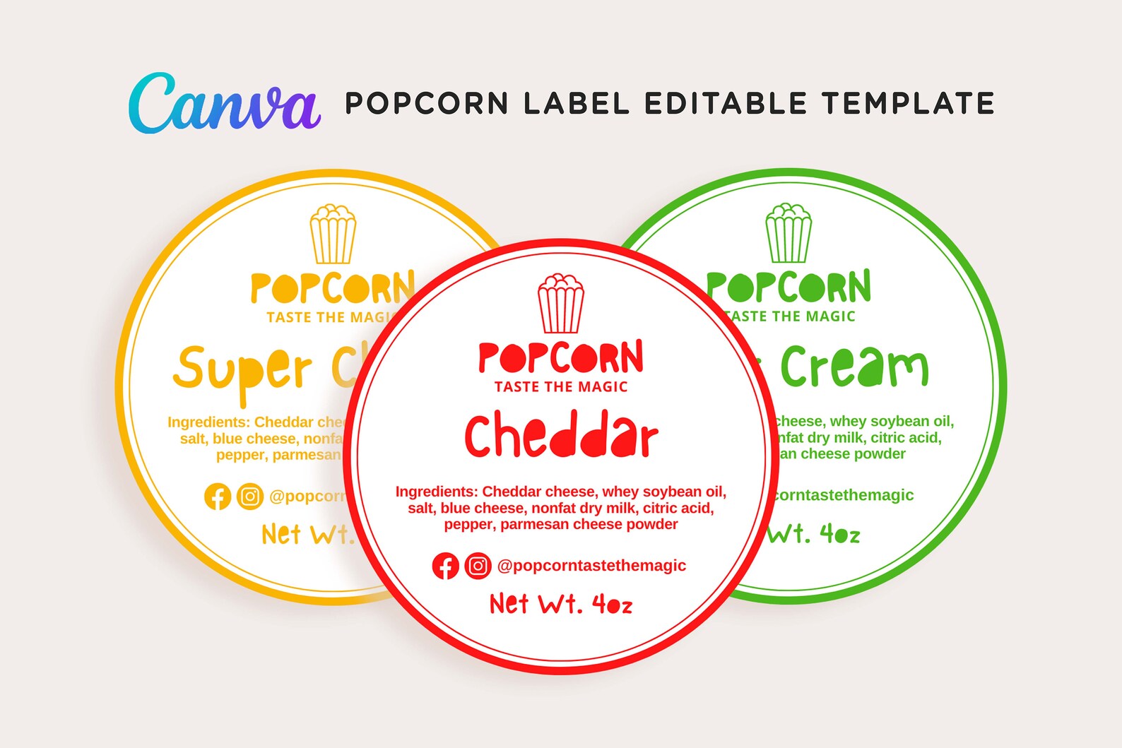 Popcorn Labels, Popcorn Logo, Popcorn Business, Popcorn Templates ...
