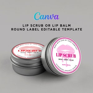 Lip Scrub Round Label, Lip Scrub Design, Cosmetic Lip Products, Lip ...