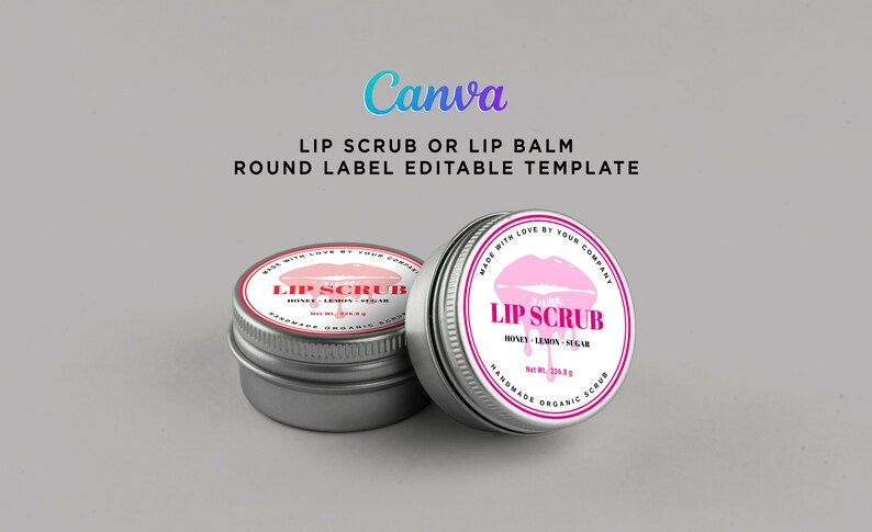 Lip Scrub Round Label, Lip Scrub Design, Cosmetic Lip Products, Lip ...