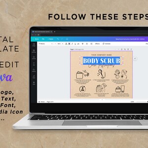 Body Scrub Card, Bath Scrub Care Instructions, How to Use Body Scrub ...