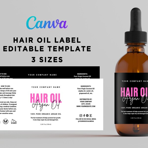 Hair Growth Oil Label - Etsy