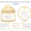 Editable Wrap Around Label for Jar & Circle Label, Body Butter Jar ...