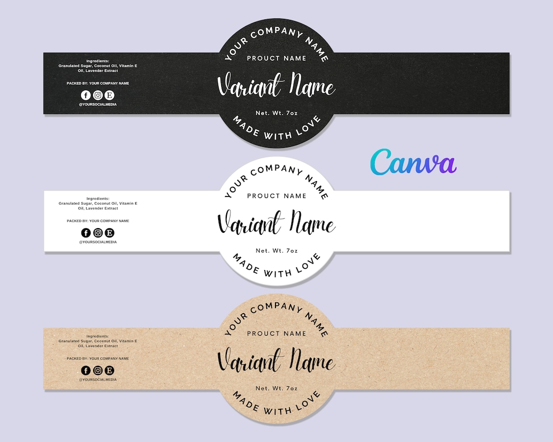 Printable Wrap Soap Label, Cigar Band Soap Label, Custom Soap Label ...