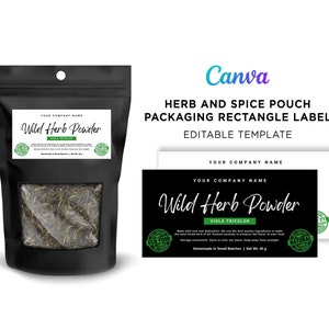 Natural Herbs Labels, Organic Herb Labels, Herbal Pouch Packaging Label ...