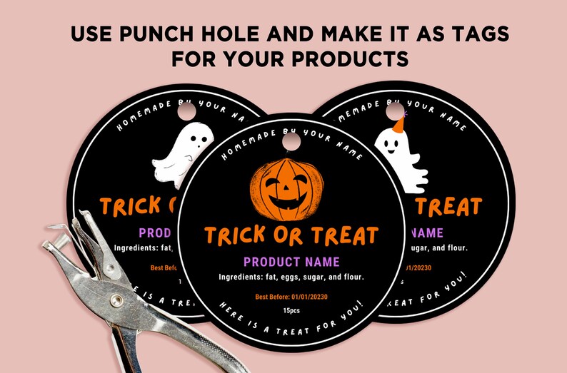 Halloween Labels, Halloween Stickers, Homemade Cookie Labels for ...