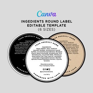 Homemade Ingredients Product Label, Ingredients Back Round Sticker ...