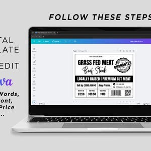 Meat Shop Label, Market Fresh Meat Packaging Design, Beef Meat Labels ...