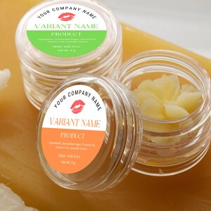 Printable Lip Balm Round Label Sticker, Lip Scrub Labels, Cosmetic Lip ...
