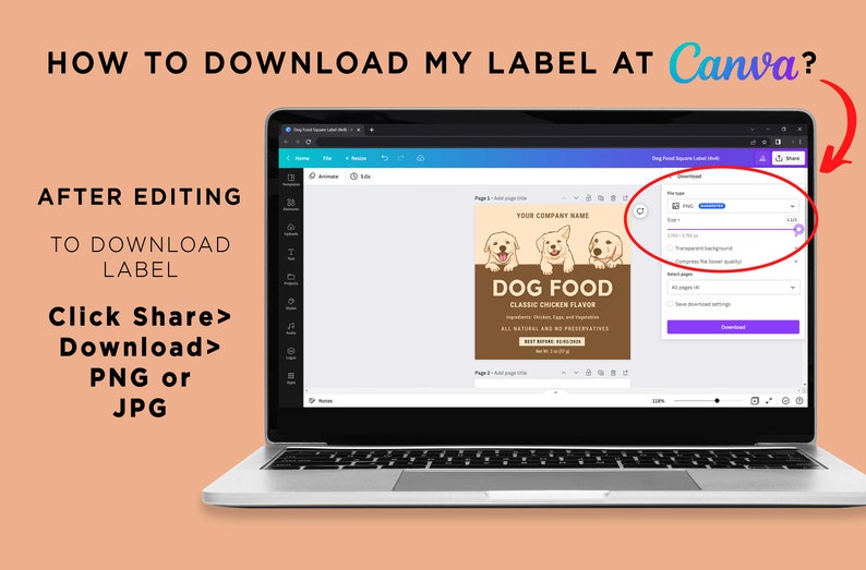 Printable Dog Food Labels Dog Food Packaging Labels Pet - Etsy