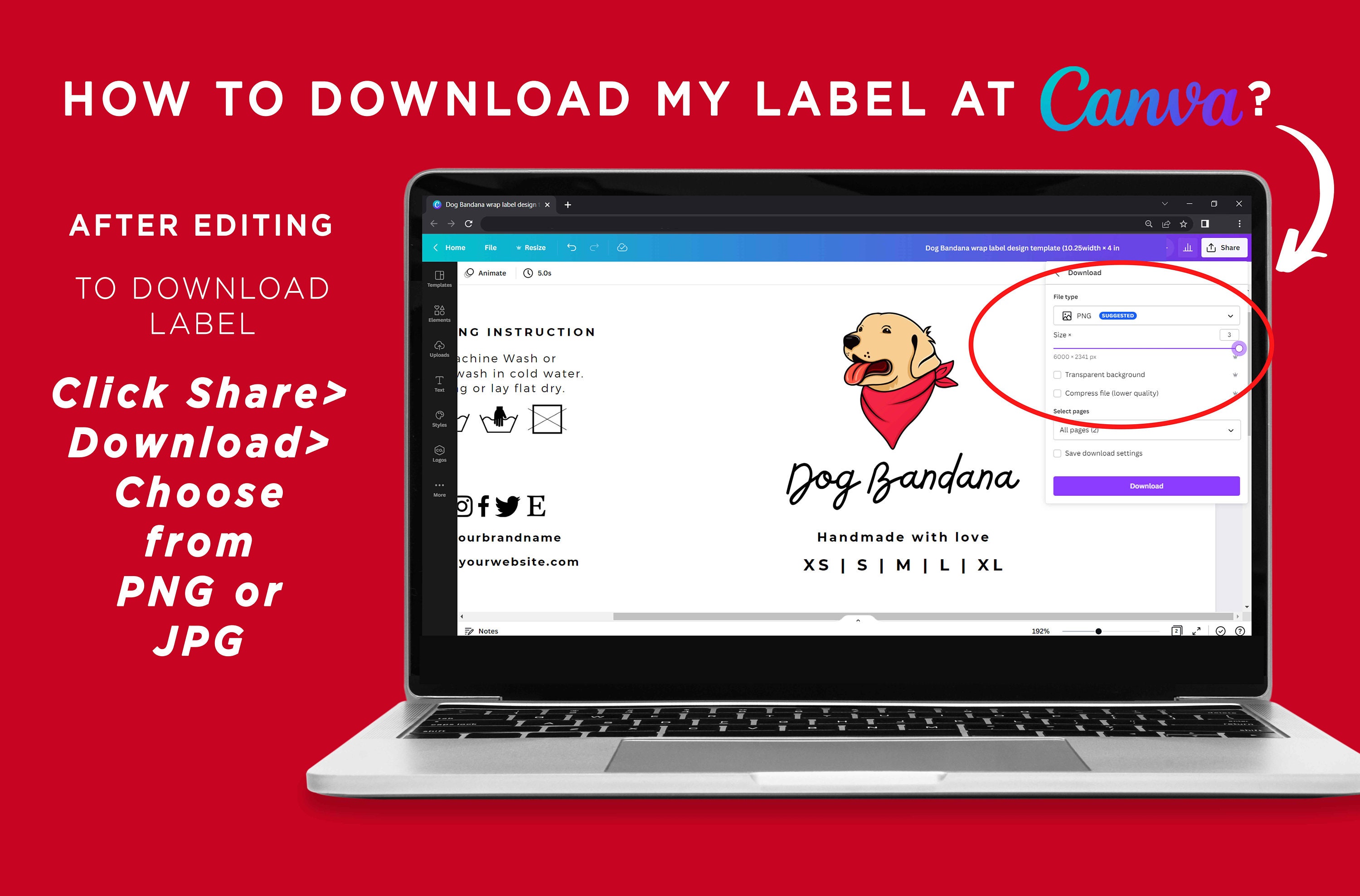 Printable Dog Bandana Label Template, DIY Pet Bandana Hang Tag, Fold ...