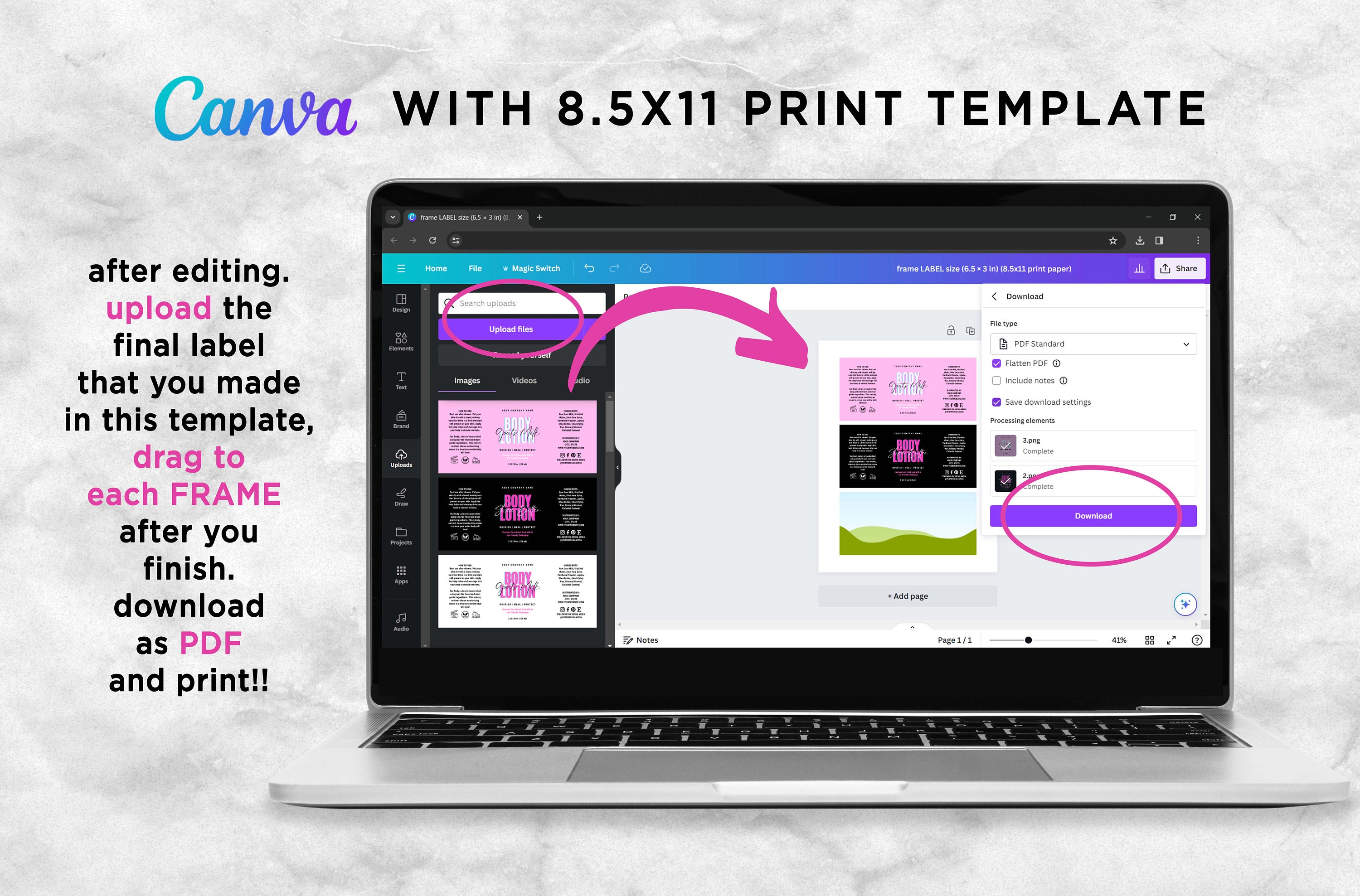 Body Lotion Label, Body Lotion Design, Lotion Label Template, Handmade ...